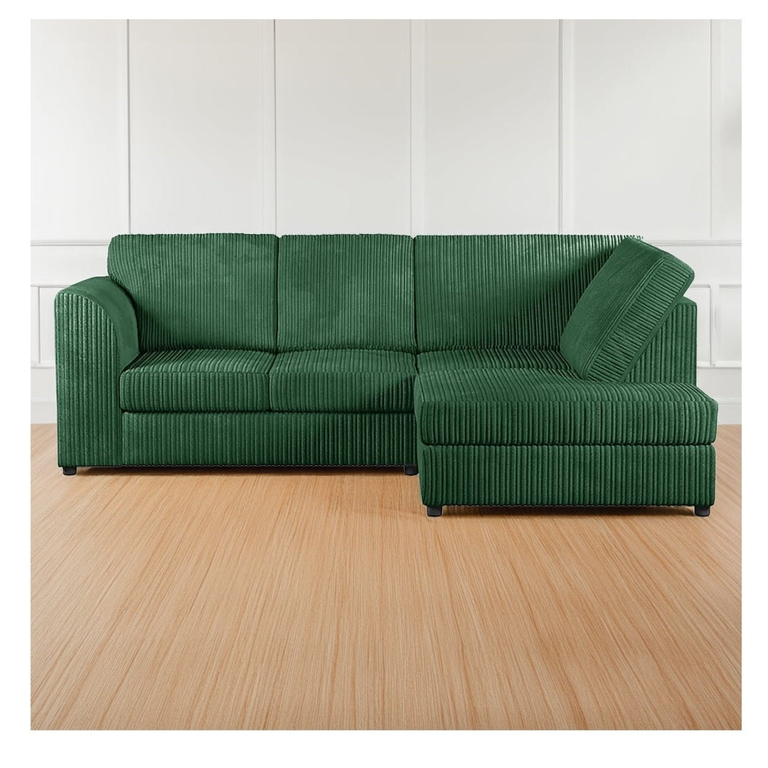 Hannah Jumbo Cord Full Back 4 Seater Corner Sofa - furniture786
