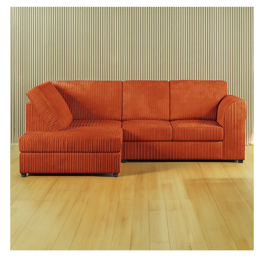 Hannah Jumbo Cord Full Back 4 Seater Corner Sofa - furniture786